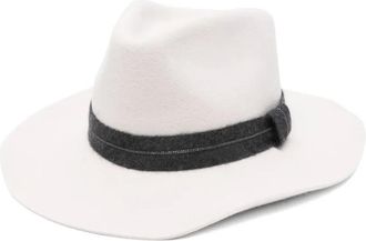 Brunello Cucinelli Mütze mit Monili-Band - Weiß