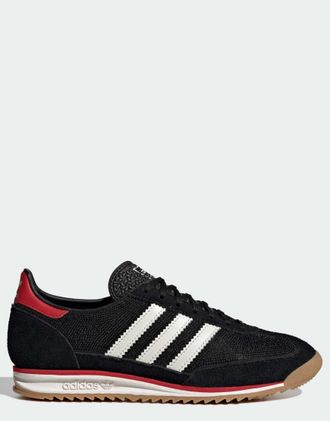 adidas Originals SL 72 OG baskets noires et blanches avec d&eacute;tails rouges