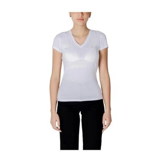 A|X Armani Exchange Femme, Tops, Blanc, Taille: 34 FR VNeck Fitted Short Sleeve Tee