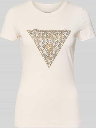 Guess Slim Fit T-Shirt aus Baumwoll-Mix mit Logo-Print