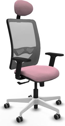 Piqueras y Crespo Computerstuhl Rosa Zulema mit 2D-Armen, h&ouml;henverstellbarer Lendenwirbelst&uuml;tze und festem Kopfteil, ausgestattet mit 3 Positionen und Schneidschaum, Gr