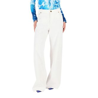 Roberto Cavalli Denim Wide Leg Hose - - Jeans - Damen - Wei&szlig; - M