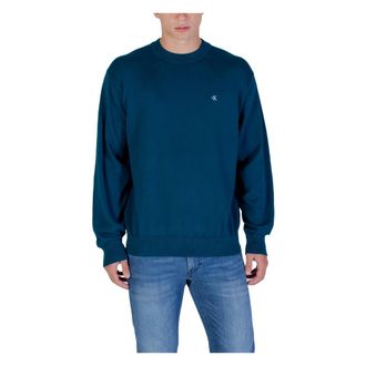 Calvin Klein Jeans Homme, Pulls, Bleu, Taille: L Pull en Coton à Col Rond