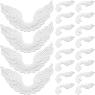Pretyzoom jojofuny 24 St&uuml;ck Wei&szlig;e Kunststoff Engelsfl&uuml;gel zum Basteln Selbstgemacht Weihnachtsengelsfl&uuml;gel Ornament Langlebiges Bastelzubeh&ouml;r f&uuml;r Weihnachtsbaum