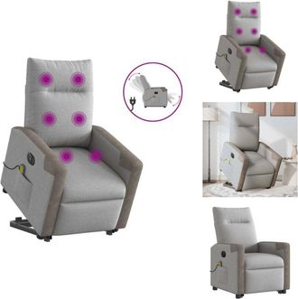 vidaXL Massagesessel mit Aufstehhilfe Elektrisch Wolkengrau Stoff - Massagesessel Mit Aufstehhilfe - Massagesessel - Relaxsessel - Sessel