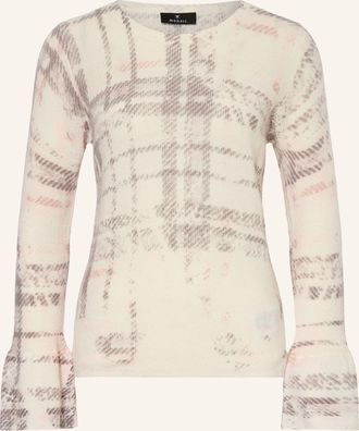 Monari Monari Pullover Mit R&uuml;schen Und Pailletten weiss