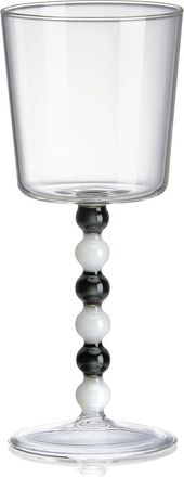 IVV necklace set 2 tall goblet transparent borosilicate glass white/grey stem h-20 cm