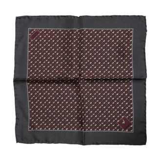 Dolce & Gabbana Maroon Seiden Foulard Schal mit Logo - - Accessories - Herren - Braun - ONE SIZE
