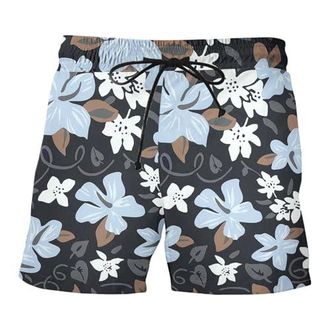 Generic Short de plage d&eacute;contract&eacute; confortable et ample &agrave; manches courtes pour homme - Coupe droite, Noir, XXL