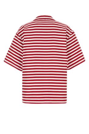 Gucci Mens Embroidered Cotton Blend Shirt Red-White-Mc Camicie Red/white/mc