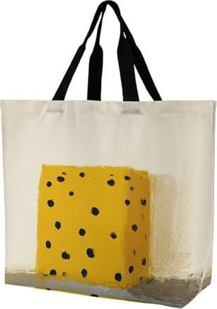 Generic Jaune Moutarde Et Noir Sac Courses D&eacute;contract&eacute; Tote Bag R&eacute;utilisable Sac Fourre-Tout Pour Plage Travail Shopping