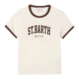 Saint Barth Femme, Tops, Blanc, Taille: 38 FR T-shirt Cotone