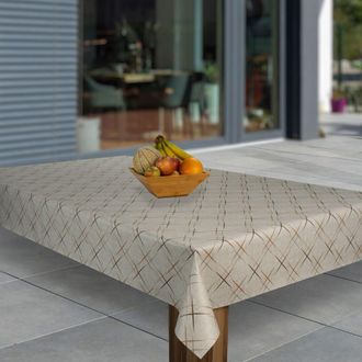 Laro Wachstuch-Tischdecke Abwaschbar Garten-Tischdecke Wachstischdecke PVC Plastik-Tischdecken Eckig Meterware Wasserabweisend Abwischbar G03, Muster:Kreuz