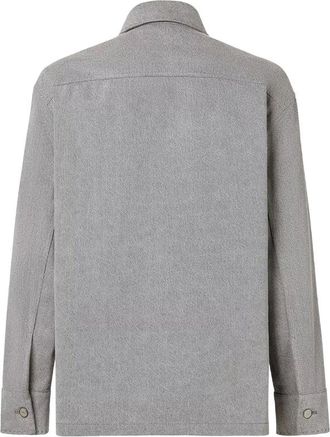 Fendi Cotton Button-Front Shirt Jacket - Gray