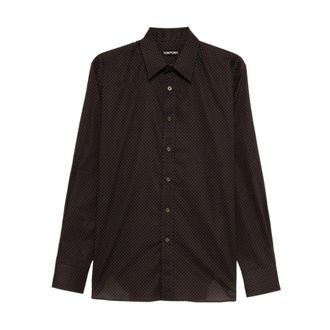 Tom Ford Homme, Chemises, Brun, Taille: XL Chemises Casual Marron