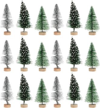 TOPBATHY 24 St&uuml;ck Mini Tannenbaum Deko Mini Weihnachtsbaum Desktop Weihnachtsb&auml;ume Klein Weihnachtsdeko f&uuml;r Tischdeko,DIY,Schaufenster,Dekoration, Geschenk