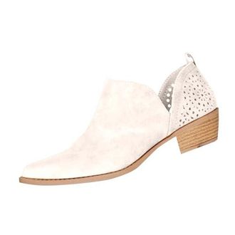 Generic Bottines Chelsea &eacute;l&eacute;gantes &agrave; talon bas pour femme - Bout pointu - Couleur unie - Style d&eacute;contract&eacute; et confortable - Pour lautomne, beige, 38.5 EU