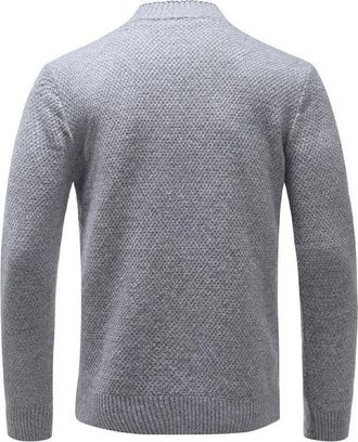 AlltheMen Strickpullover Herren Grobstrick Pullover Troyer mit Rei&szlig;verschluss Winterpullover