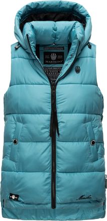 Marikoo Damen Weste Steppweste gesteppt Fr&uuml;hjahr &Uuml;bergangsweste B898 [B898-Zarin-Misty-Blue-Gr.XS]
