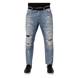 Dolce & Gabbana Homme, Jeans, Bleu, Taille: XL Jeans en denim d&eacute;lav&eacute; / d&eacute;chir&eacute;