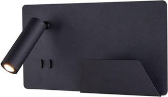 SLV Liseuses somnila spot applique int. liseuse droite noir led 13W 3000K avec port usb 1003456