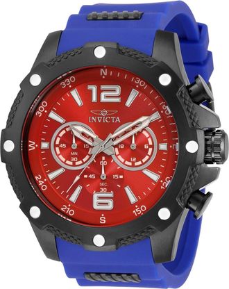 Invicta I-Force 34020 Herrenuhr - Quarzwerk - Edelstahl mit rotem Zifferblatt - 50 mm
