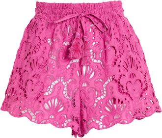 Farm Rio PINK SEASHELL EYELET SHORT
