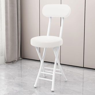 Generic Tragbarer, klappbarer Lederhocker mit R&uuml;cken- und Fu&szlig;st&uuml;tze - gepolsterter Barstuhl -, leicht, ideal f&uuml;r Outdoor-Aktivit&auml;ten, Camping und Zuhause