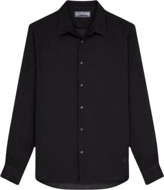 Vilebrequin Homme, Chemises, Noir, Taille: 2XL Chemise &agrave; manches longues en lin
