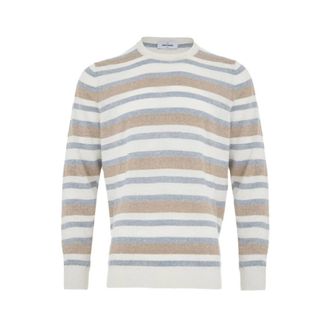 Gran Sasso Homme, Pulls, Multicolore, Taille: L Pull Ras du Cou En M&eacute;lange De Lin Multicolore