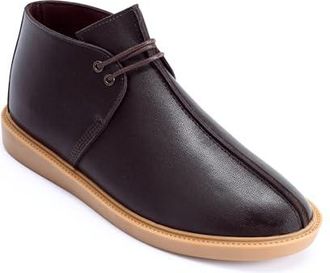 AlltheMen Desert Boots Hommes Cuir Casual Chaussures à Lacets à Deux OEillets Casual Bottines Chukka Marron 42