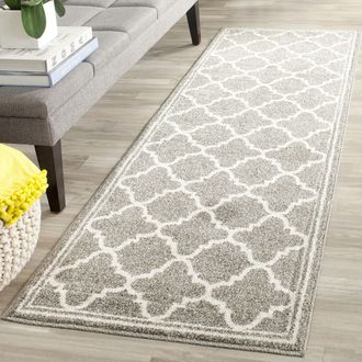 Safavieh Boho Teppich für Wohnzimmer, Esszimmer, Schlafzimmer - Amherst Collection, Kurzer Flor, Weizen und Beige, 120 X 75 cm