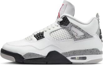 Nike Nike Air Jordan 4 Retro Running pour homme, Blanc sommet/rouge feu-gris ciment noir, 12 UK (13 US)