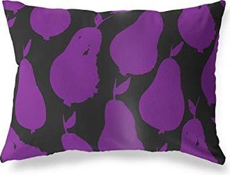 Bonamaison Le Jardin du Lin Kissen Zierkissenbezug Lila-Schwarz Kissenbezug, Weich Bequem, Für Zuhause Autos Büro Sofa Wohnzimmer Couch Schlafzimmer Dekor, 35x50