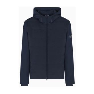 Emporio Armani Blaue Bomberjacke mit Kordelkapuze - - Jackets - Herren - Blau - L