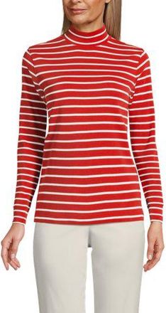 Lands End Baumwoll-Stehkragenshirt, Damen, Größe:36-38 regular, Orange, Baumwolle, by Lands End