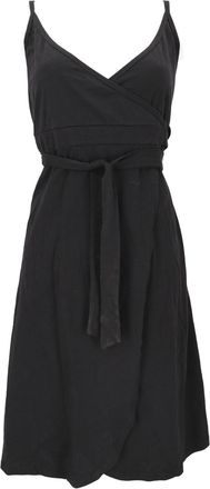 Guru Shop Minikleid aus Bio-Baumwolle, Wickelkleid, Sommerkleid - Schwarz, Damen, Size:L