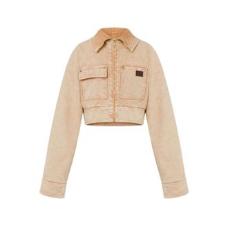 Moschino Femme, Vestes, Beige, Taille: 36 FR Veste en drill teinte en pi&egrave;ce