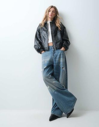 Asos bomber oversize noir