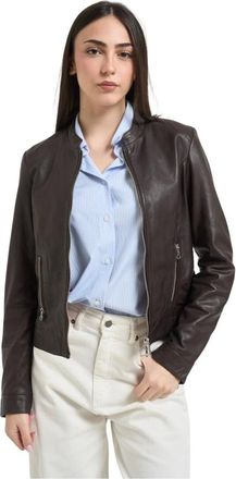 Bomboogie Femme, Vestes, Brun, Taille: 44 FR Naty Leather Jacket