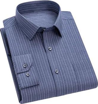 Generic Chemise ray&eacute;e &agrave; manches longues pour homme - Style formel - Doux - D&eacute;contract&eacute; - Pour le bureau, 3207, XXL