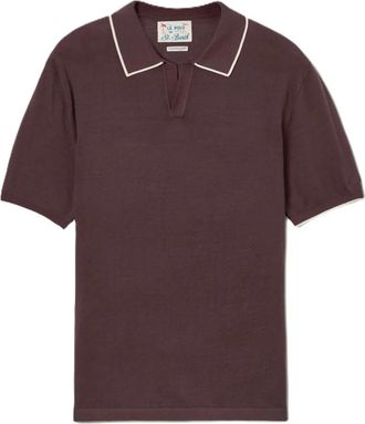 MC2 Saint Barth Homme, Tops, Brun, Taille: L Polo &agrave; Manches Courtes Sloan en Coton Contrast&eacute;