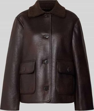 Jake*s Casual Regular Fit Webpelzjacke mit Leder-Optik