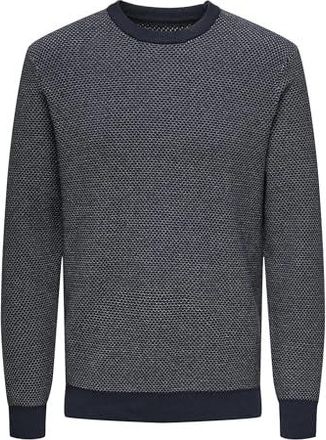 Only & Sons Onsmorgan Reg 12 Structure Crew Knit, Blazer Bleu Marine., XXL