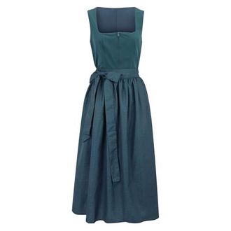 Generic Robe en velours pour femme - Avec tablier Dirndl - &Eacute;l&eacute;gante robe festive en mousseline de soie, Vert menthe., XXL