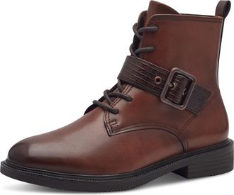 Marco Tozzi Damen Stiefeletten zum Schnüren mit Lederanteil Elegant, Braun (Cognac Comb), 41 EU