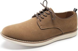AlltheMen Chaussures Hommes Oxfords Formal Mocassins à Lacets Bout Rond Derbys Plat pour Mariage Bureau Marron 45