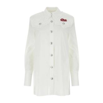 Alessandra Rich Wei&szlig;e Hemdblusenkleid - - Blouses & Shirts - Damen - Wei&szlig; - S