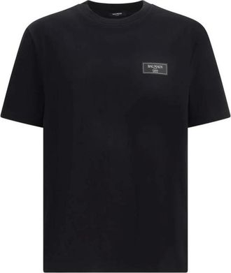 Balmain Homme, Tops, Noir, Taille: XL T-shirt ras du cou en coton