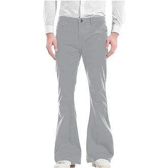 Generic Pantalon &eacute;vas&eacute; pour homme - Noir - Coupe ajust&eacute;e - Jambes larges - Pantalon chino stretch - Pantalon de loisirs - Couleur unie - Taille &eacute;lastique - Av